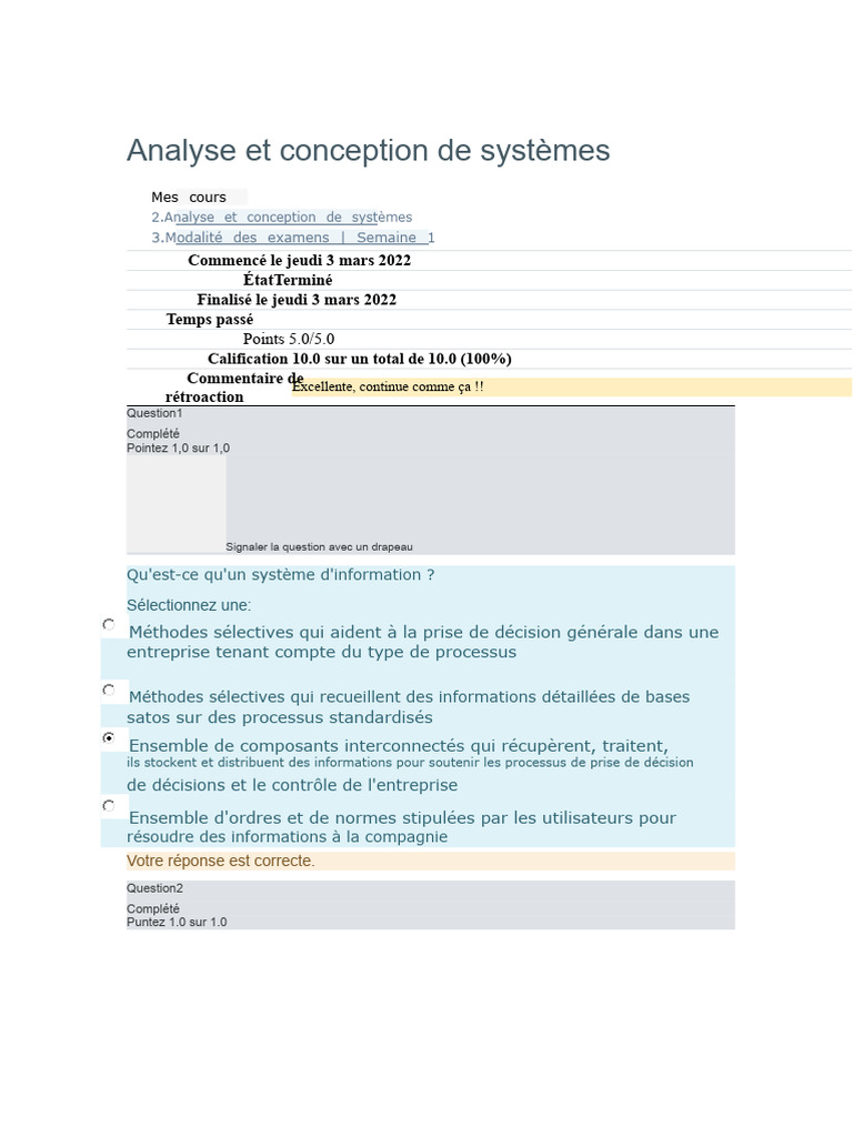 Analyse des systèmes d'information et examens | PDF | Développement de ...