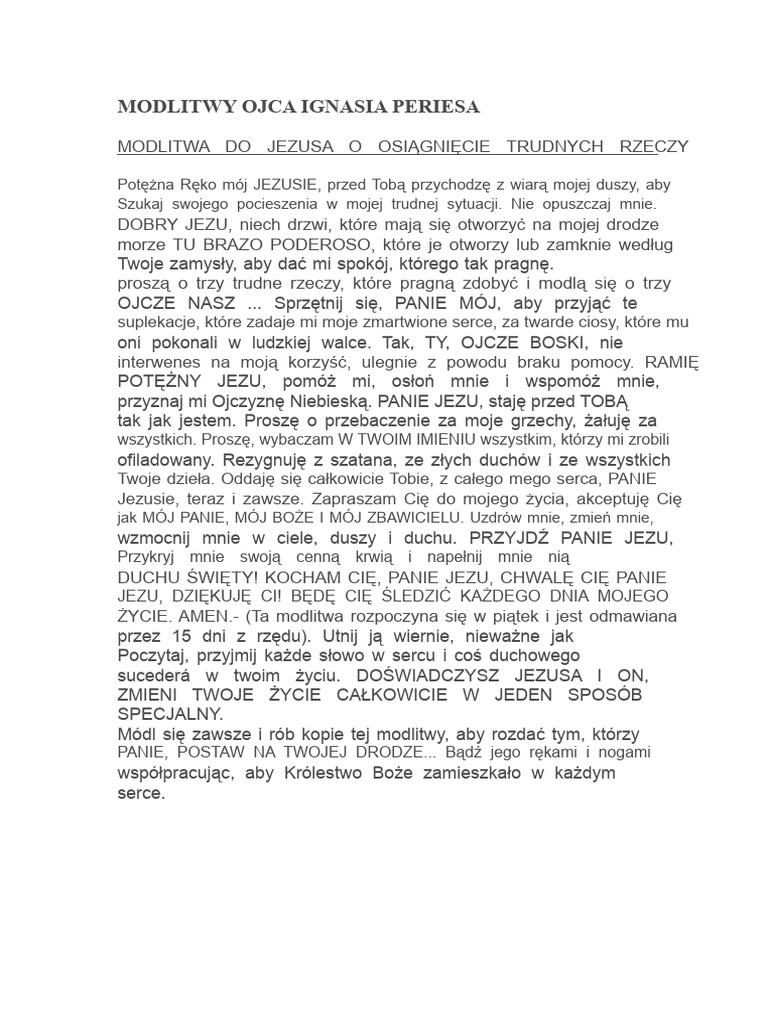 Modlitwy Ojca Ignacio Peries | PDF