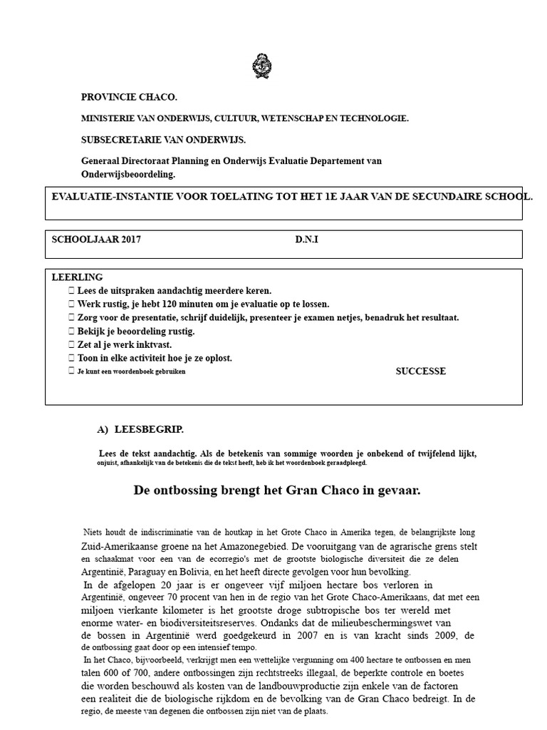 Model Examen Taal | PDF