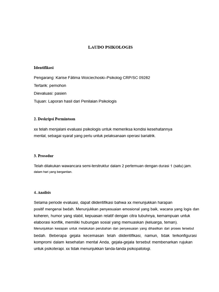 Model Laporan Bedah Bariatrik | PDF