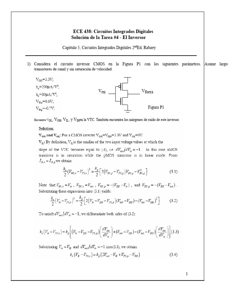 Inversor de Solución | PDF | Cmos | Transistor