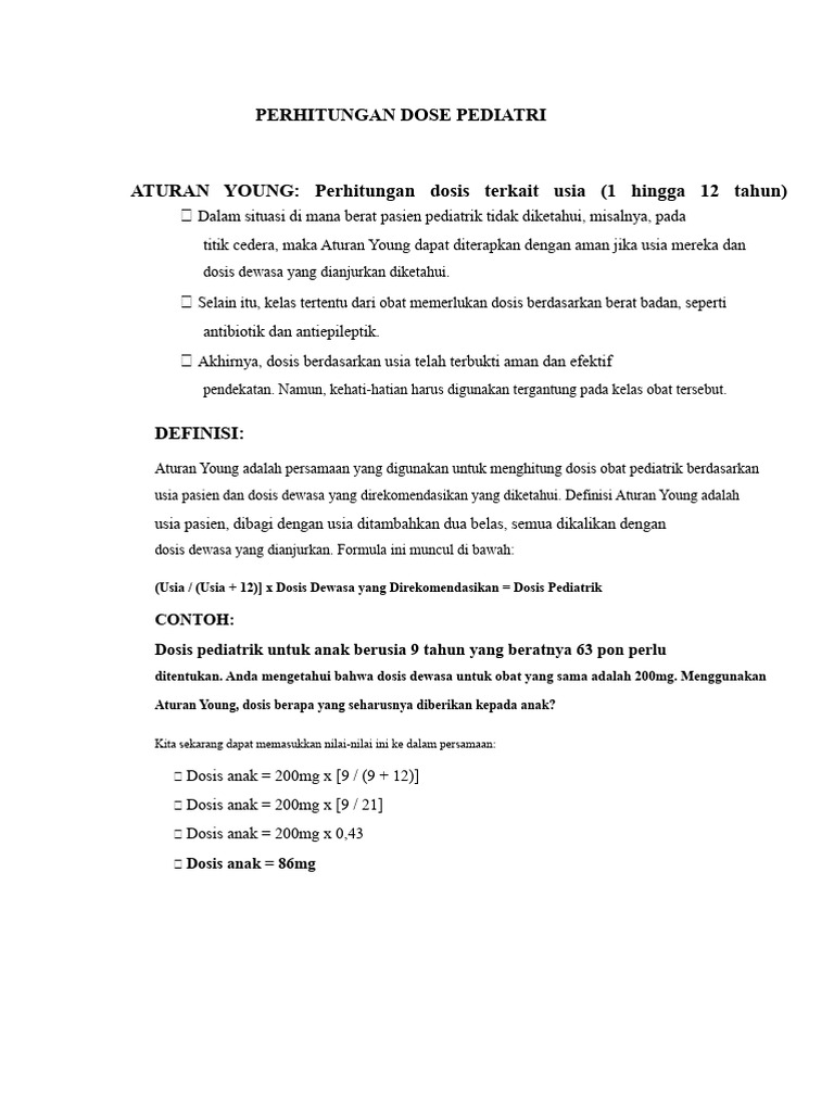 Perhitungan Dosis Anak | PDF