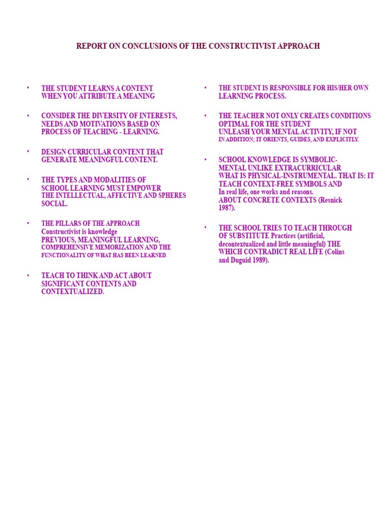 Conclusions of Constructivism | PDF