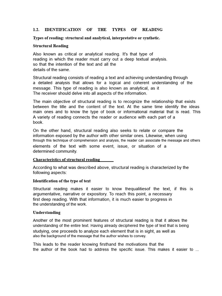 Understanding Structural Reading | PDF | Reading Comprehension | Semantics