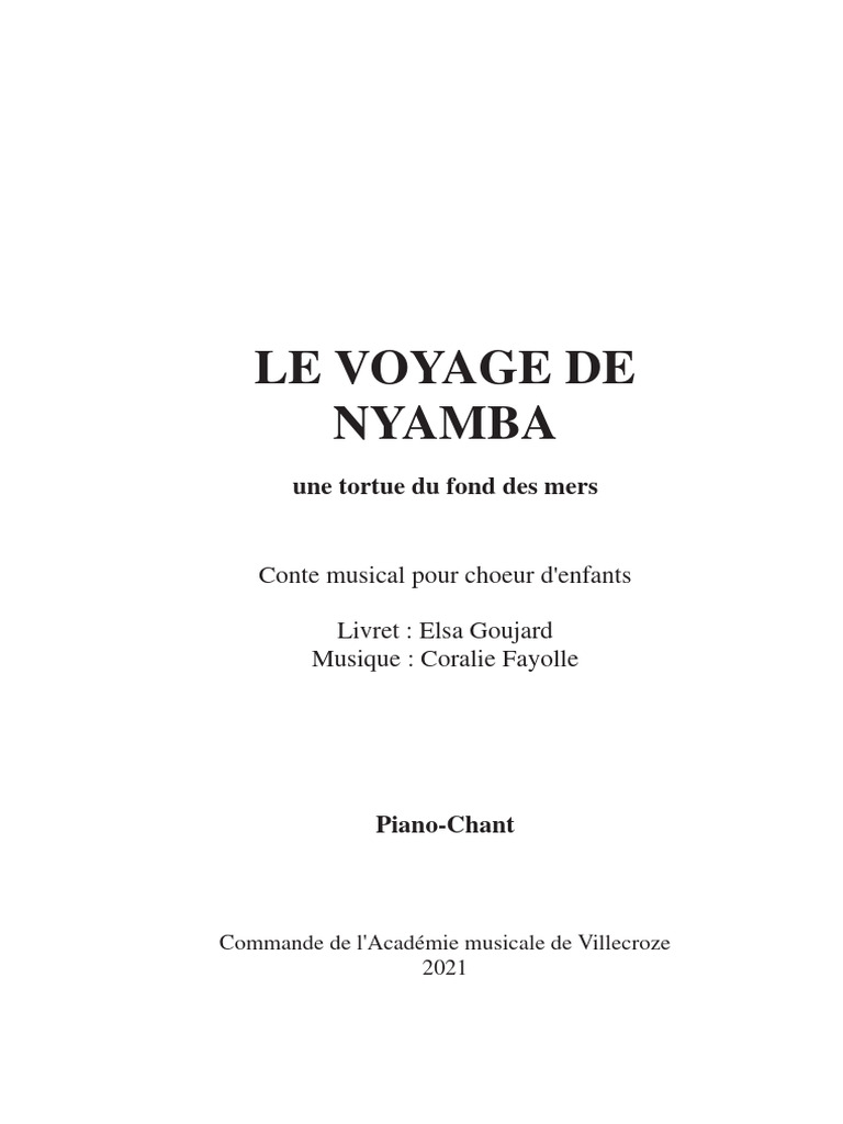 Le Voyage de Nyamba : Conte Musical | PDF