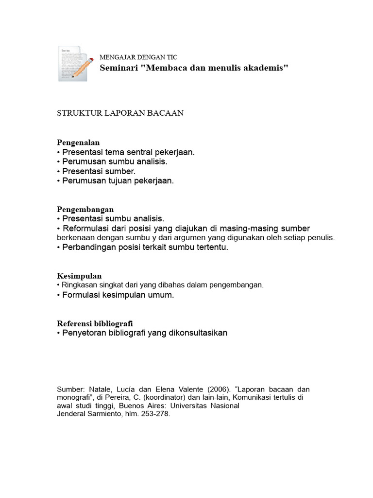 Struktur Laporan Bacaan | PDF