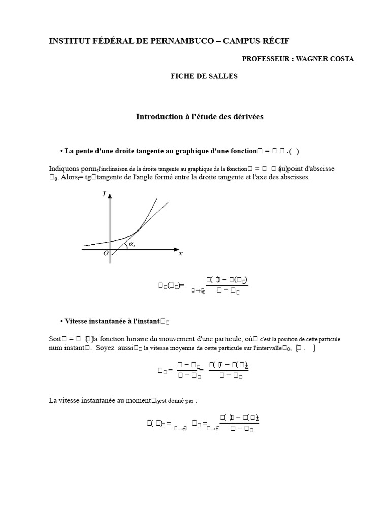 Introduction aux Dérivées et Règles de Calcul | PDF | Fonction ...