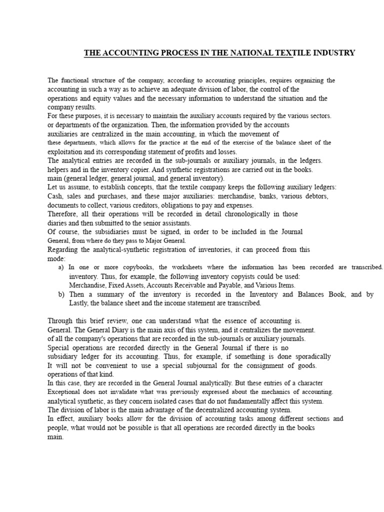 Accounting in the Textile Industry | PDF | Balance Sheet | Equity (Finance)