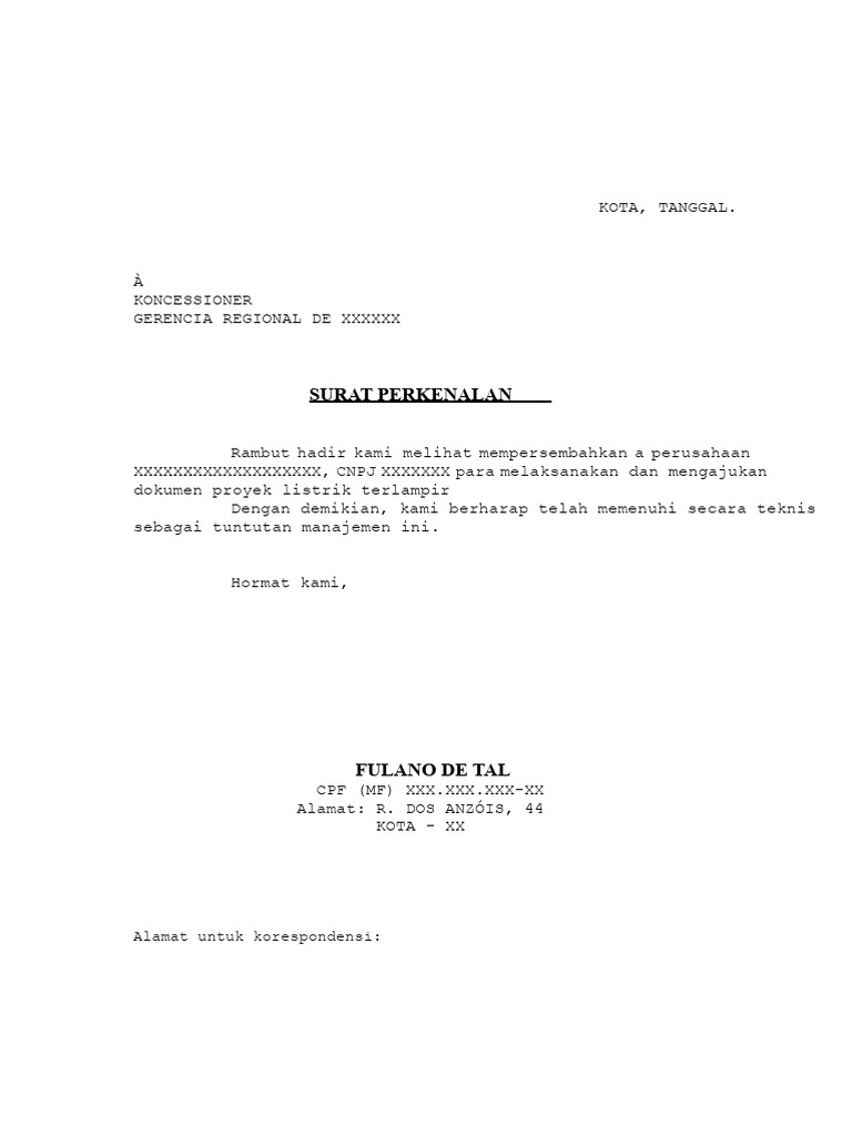 Model Surat Pengantar | PDF