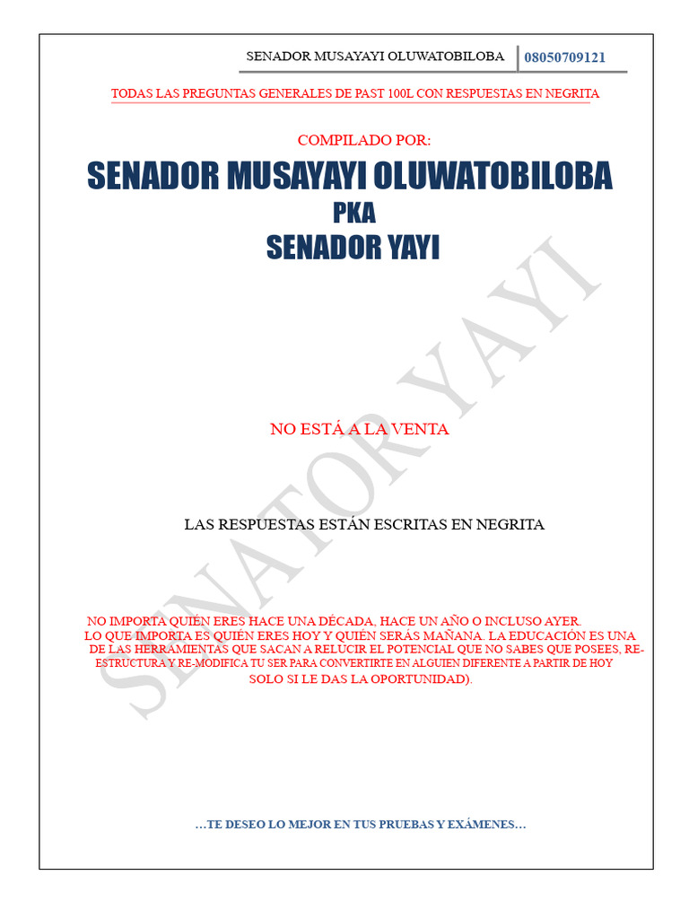 Todas Las Preguntas de Examen Del Primer Semestre de 100L | PDF ...