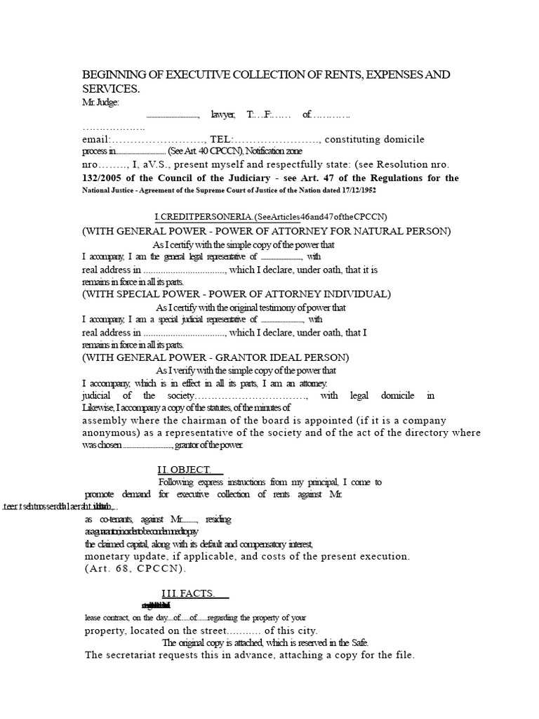 Lawsuit For Executive Collection of Rents | PDF | Lease | Common Law