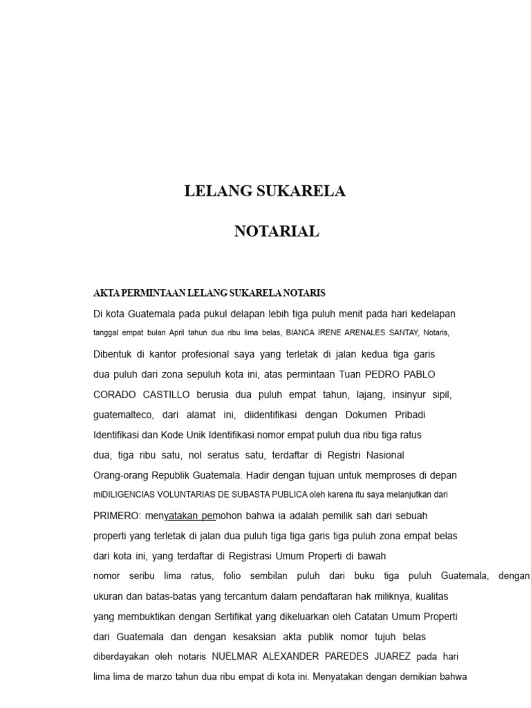 Lelang Sukarela | PDF