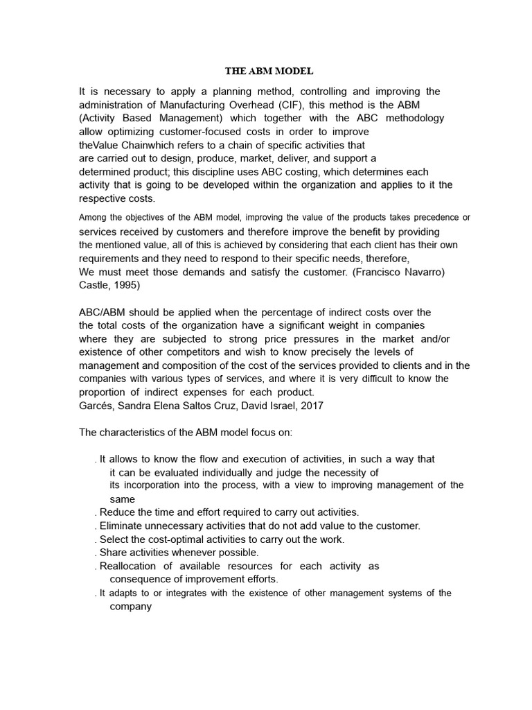 The ABM Model | PDF | Economies | Business Economics