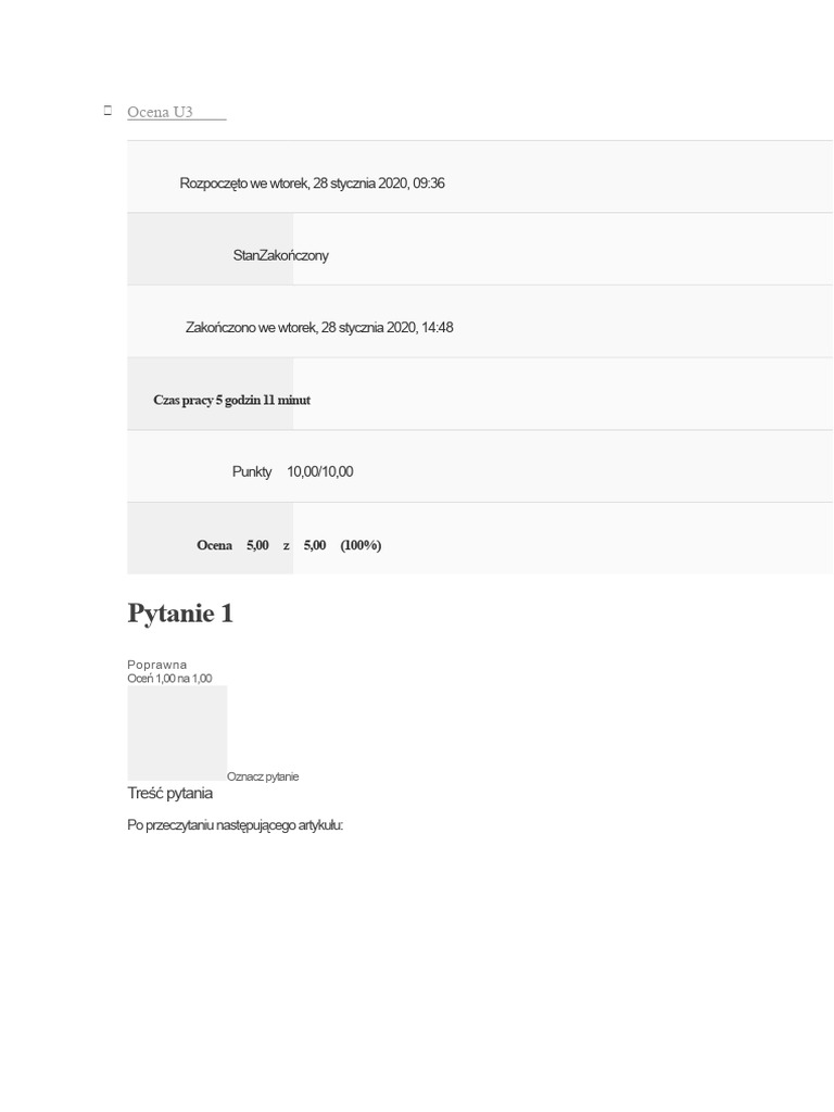 Ocena U3 Finanse Korporacyjne | PDF