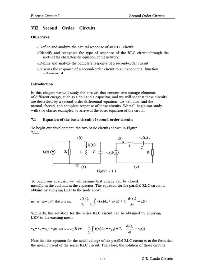 Solved Exercises RLC Second Order | PDF | Electrical Network | Electrical Engineering