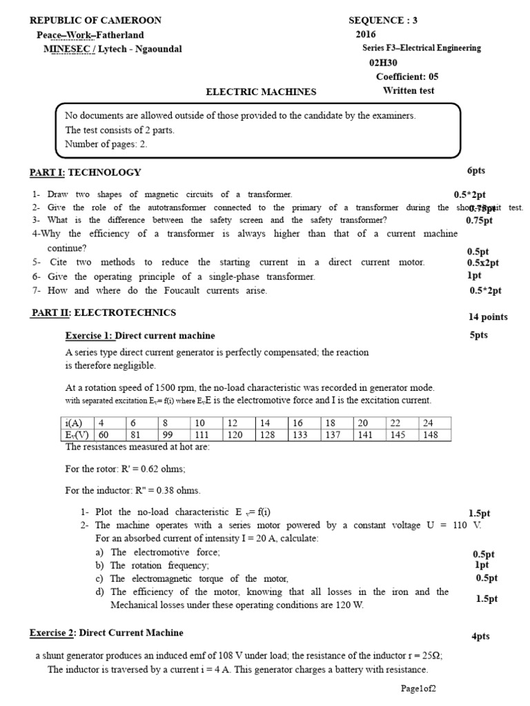 Third Sequence Machine PF3 | PDF | Transformer | Electric Motor