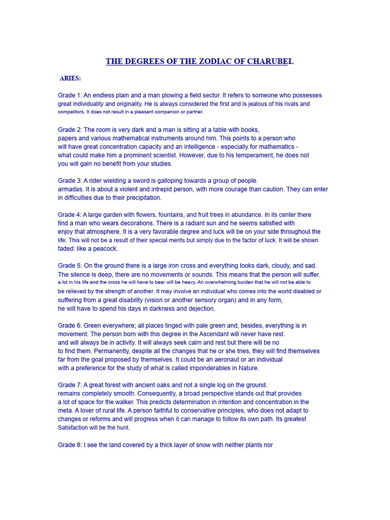 Zodiac Degrees Charubel | PDF | Sheep | Nature