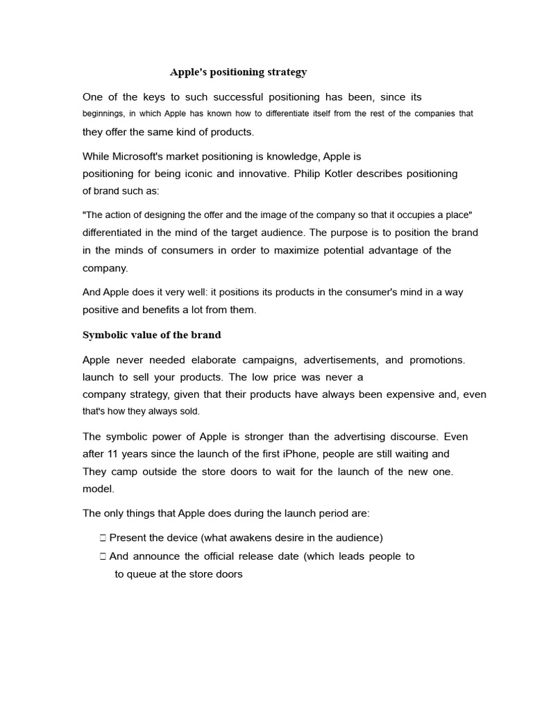 Apple's Iconic Brand Positioning Strategy | PDF | Apple Inc. | Brand