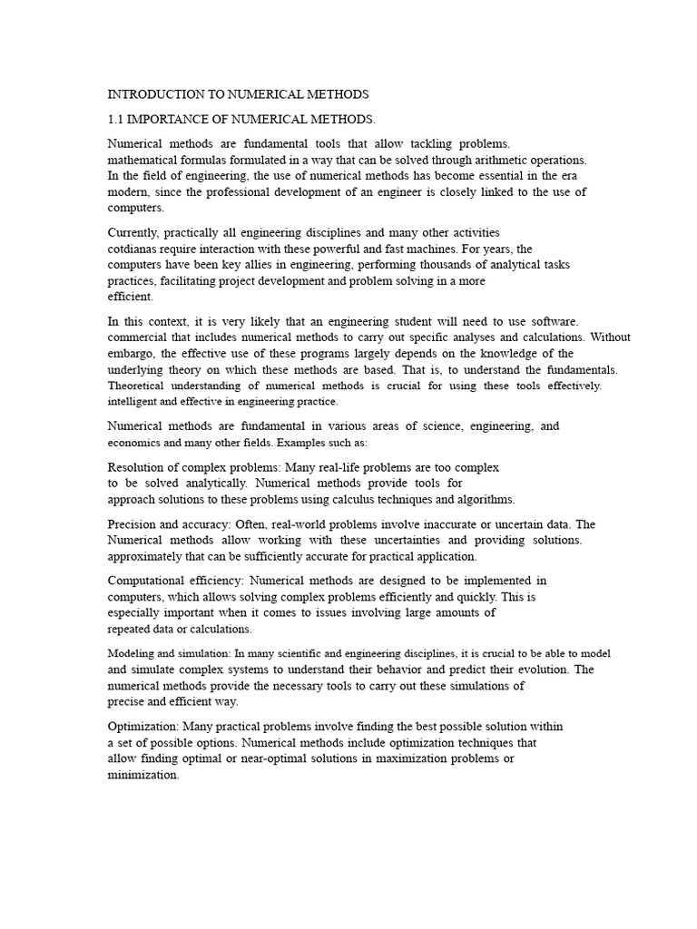 Introduction To Numerical Methods | PDF | Numerical Analysis | Equations