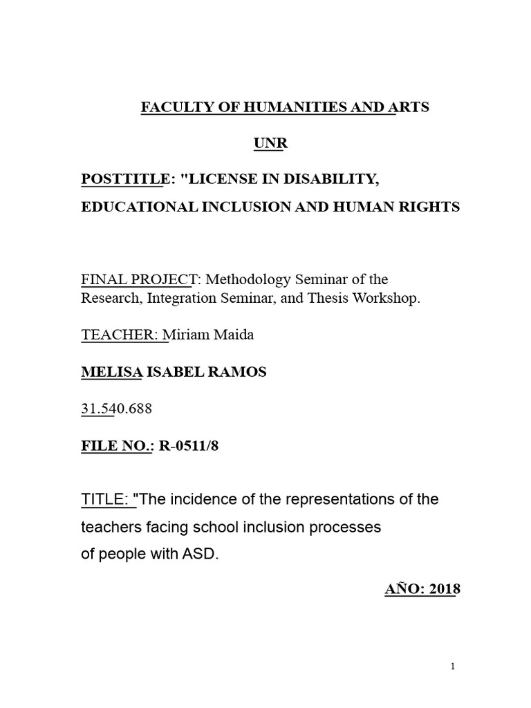 Final Project - Thesis Proposal - Autism Spectrum Disorder - Melisa ...