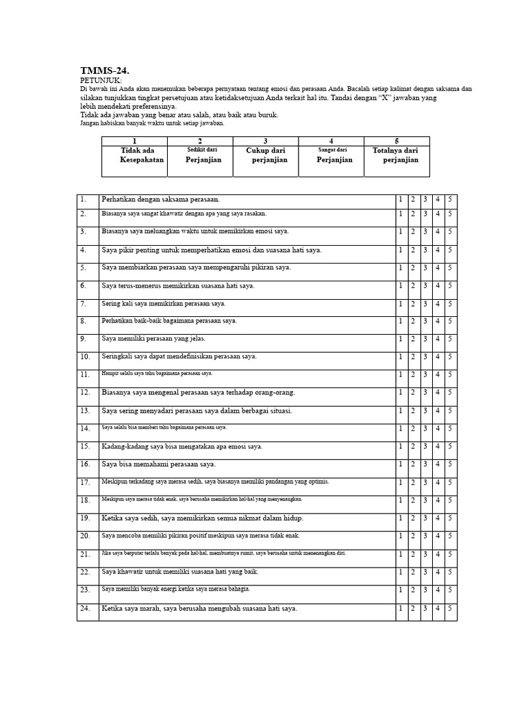 TMMS 24 | PDF