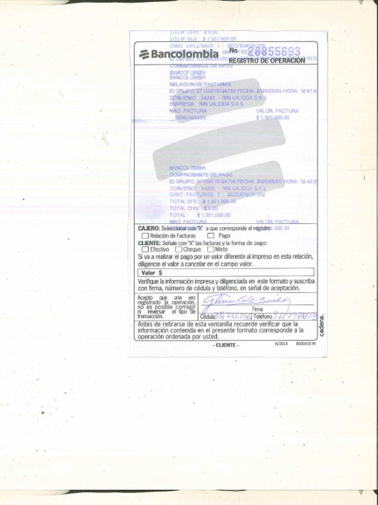 Recibos de Consignaciones | PDF