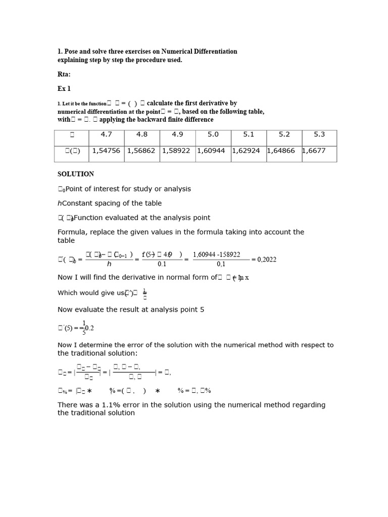 Exercises With Simpson's 1/3 Rule | PDF | Numerical Analysis | Finite Difference