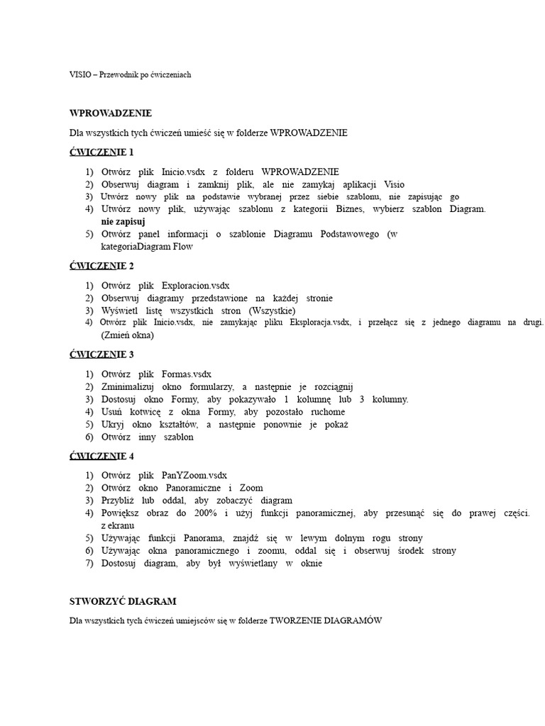 Ćwiczenia VISIO | PDF