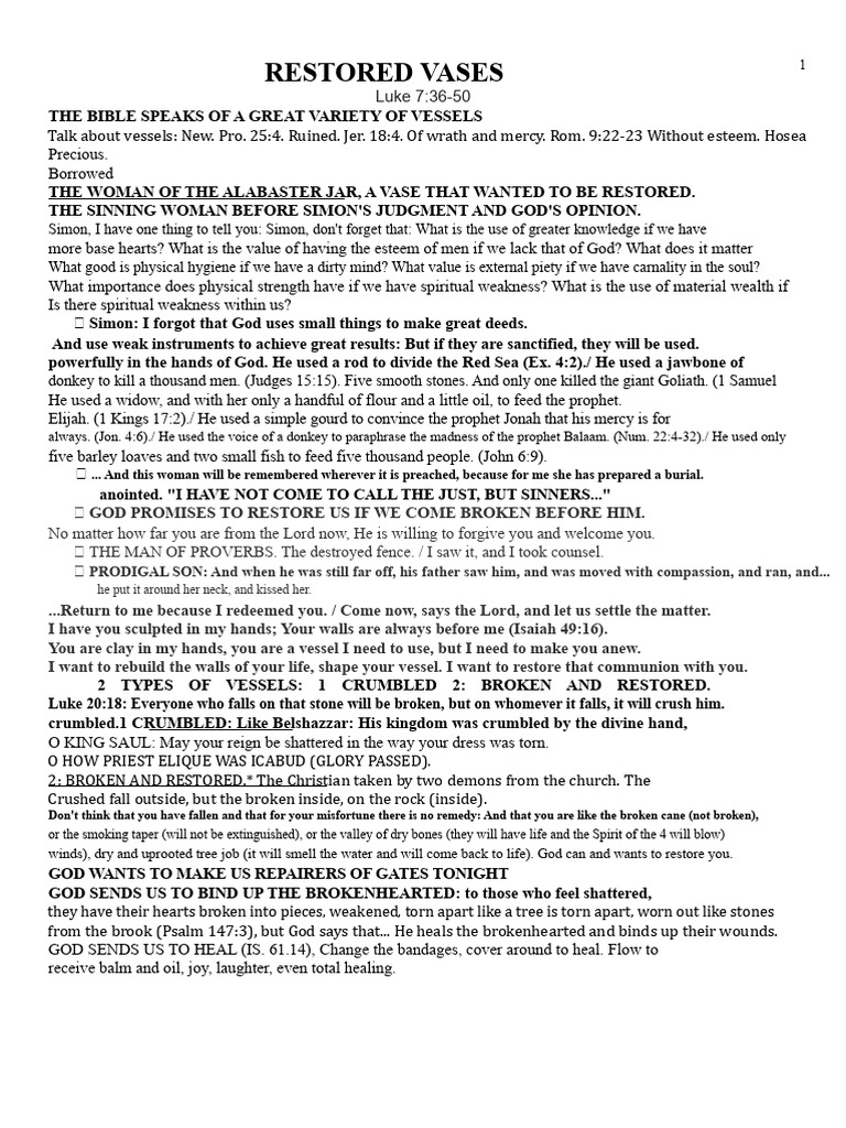 RESTORED VESSELS | PDF | Jesus