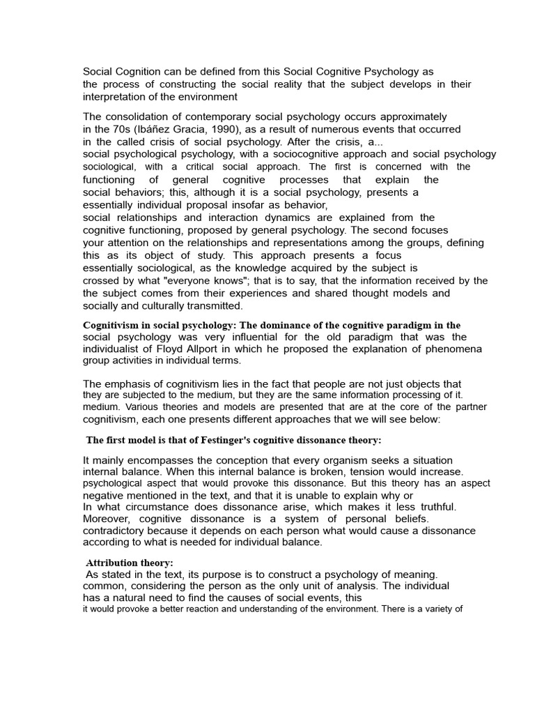 Cognitive Social Psychology | PDF | Cognition | Psychology