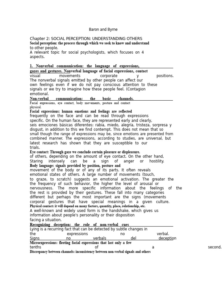 Chapter 2 _Baron and Byrne | PDF | Nonverbal Communication | Psychology