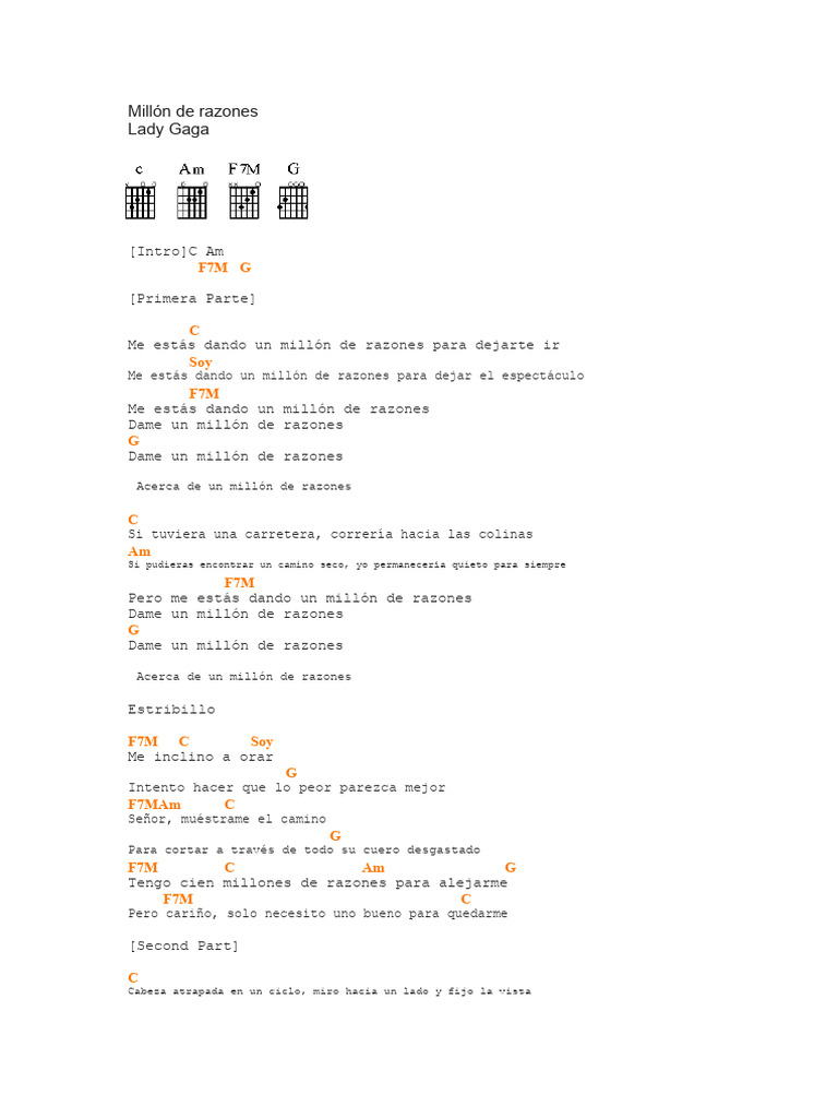 "Millón de Razones: Letra y Acordes" | PDF | Música grabada | Grabación ...