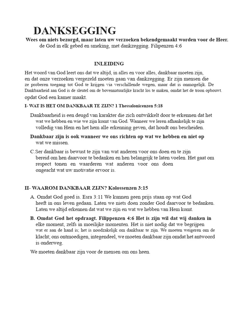 Dankzegging | PDF