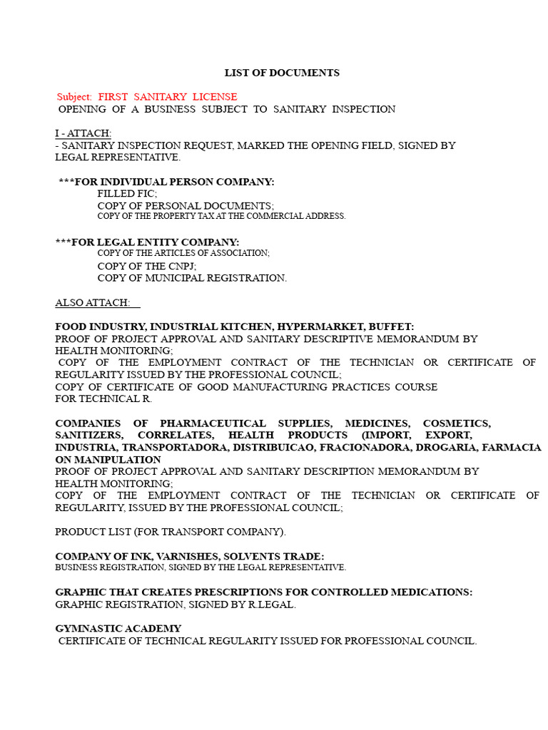 Sanitary License Goiânia | PDF | Pharmacy