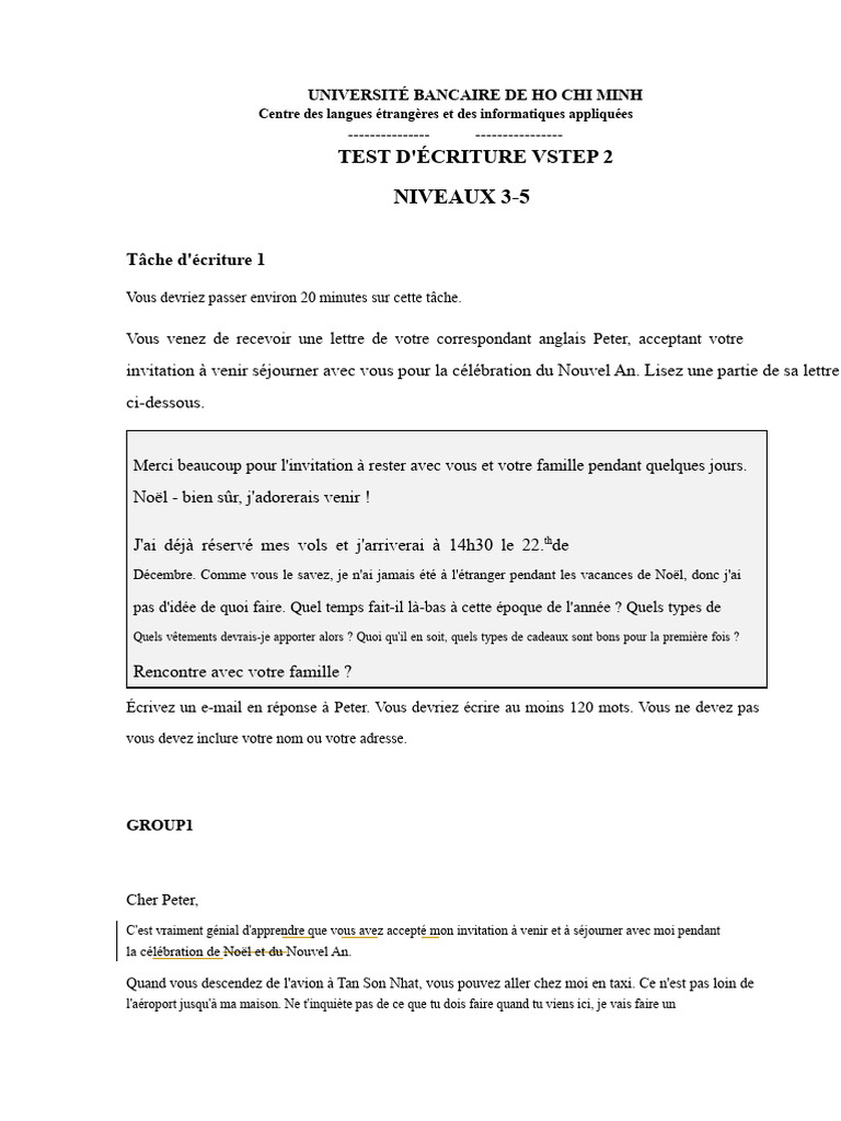 Test D'écriture DHNHHCM 2 | PDF | Apprentissage