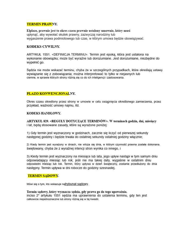 Termin Prawny | PDF