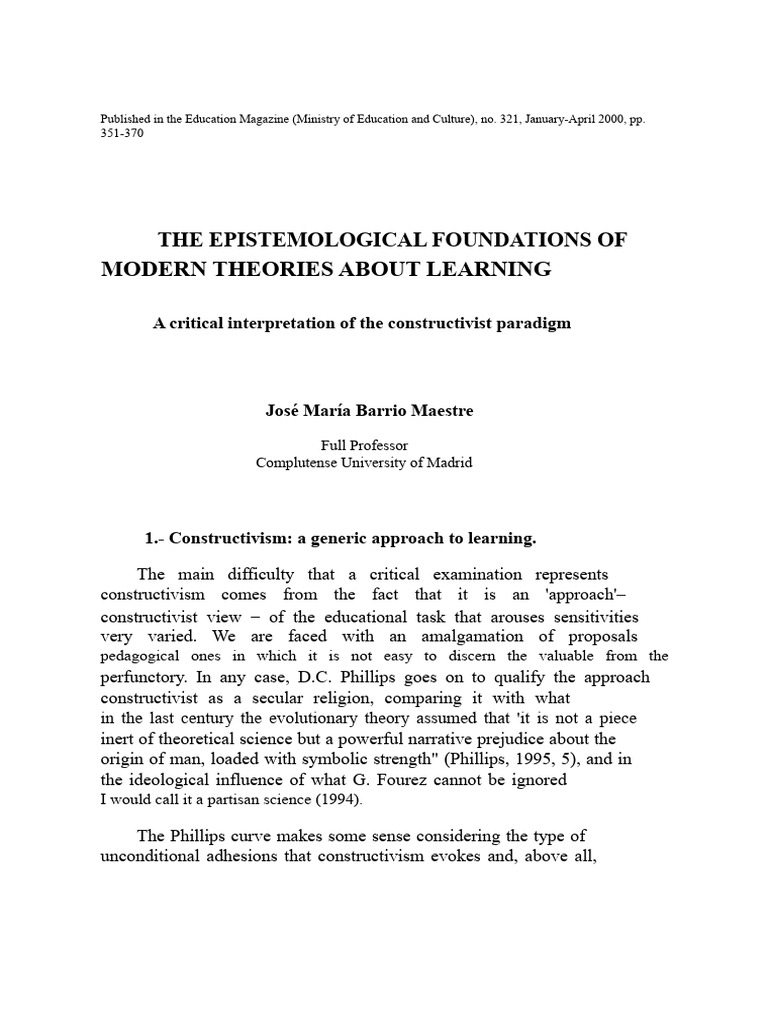 Critique of Constructivism | PDF | Constructivism (Philosophy Of Education) | Idealism