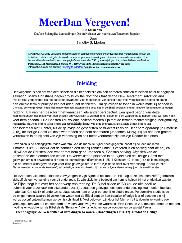 8 Belangrijke Leerstellingen Van Verlossing | PDF