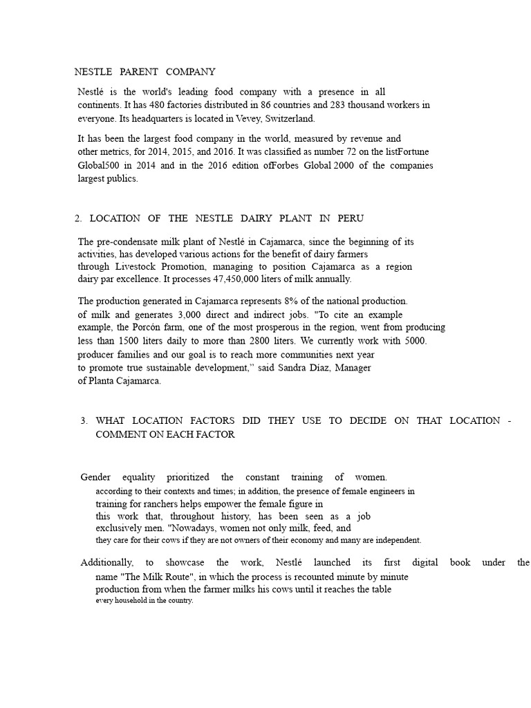 Nestle Parent Company | PDF