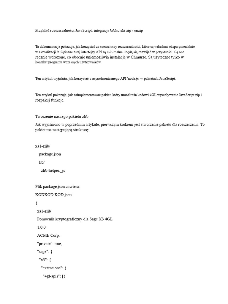 Przykład Rozszerzalności JavaScript | PDF