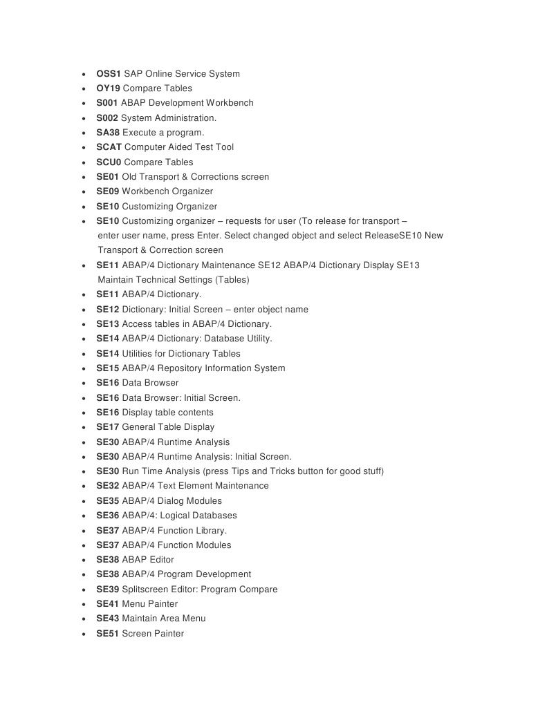 Abap Transaction Code | PDF | Business