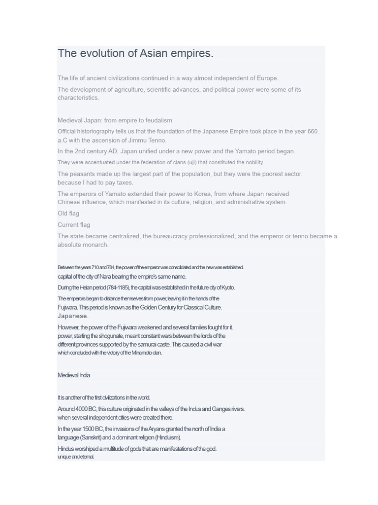 The Evolution of Asian Empires | PDF | China | World Politics