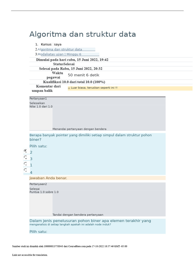 Ujian Sem6 Algoritma Dan Struktur Data | PDF