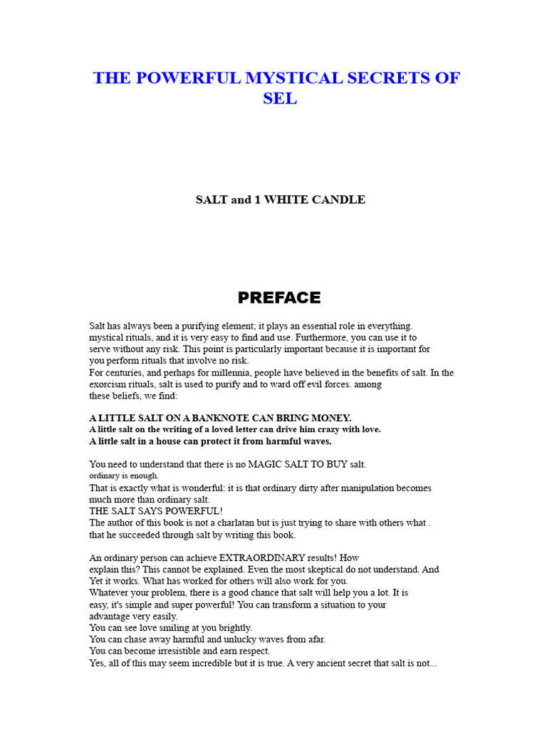 THE POWERFUL MYSTICAL SECRETS OF SALT | PDF | Salt | God