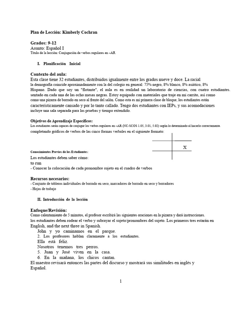 Conjugación de Verbos -AR en Español | PDF | Verbo | Asunto (gramática)