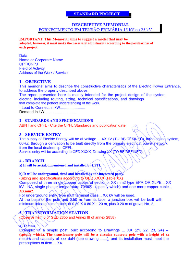 Descriptive Memorial CPFL | PDF | Fuse (Electrical) | Switch