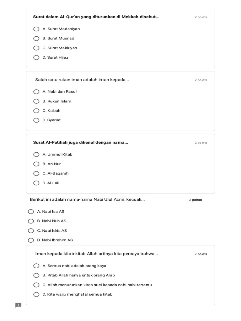 Latihan Soal PAI LCC (1)[1] | PDF