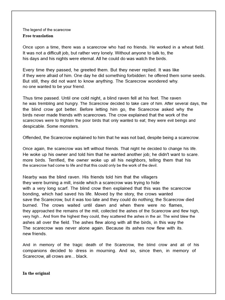 The Scarecrow's Lonely Journey | PDF