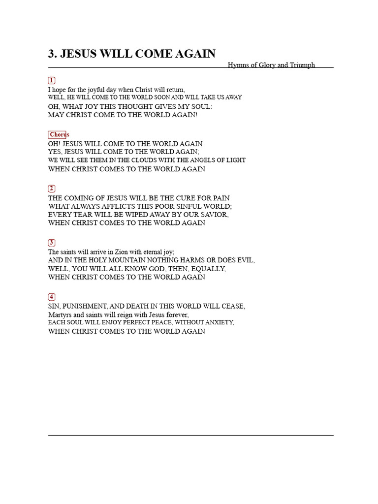Hymns of Glory and Triumph 1 | PDF | Glory (Religion) | Jesus