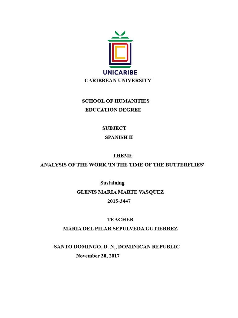Analysis of "In the Time of the Butterflies" | PDF